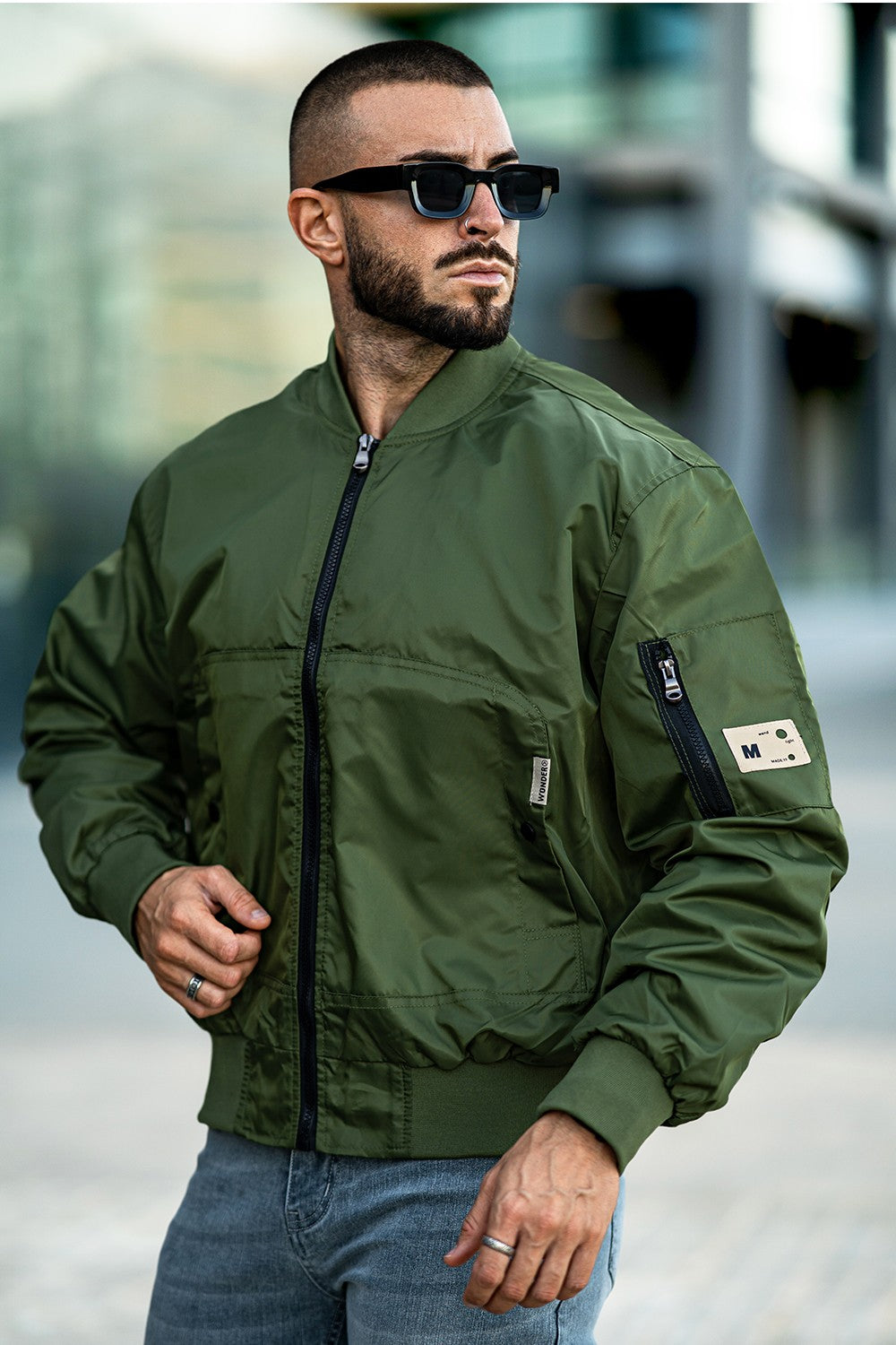 Mens Green Bomber Jackets | Men's Army Green Bomber Jacket – GINGTTO