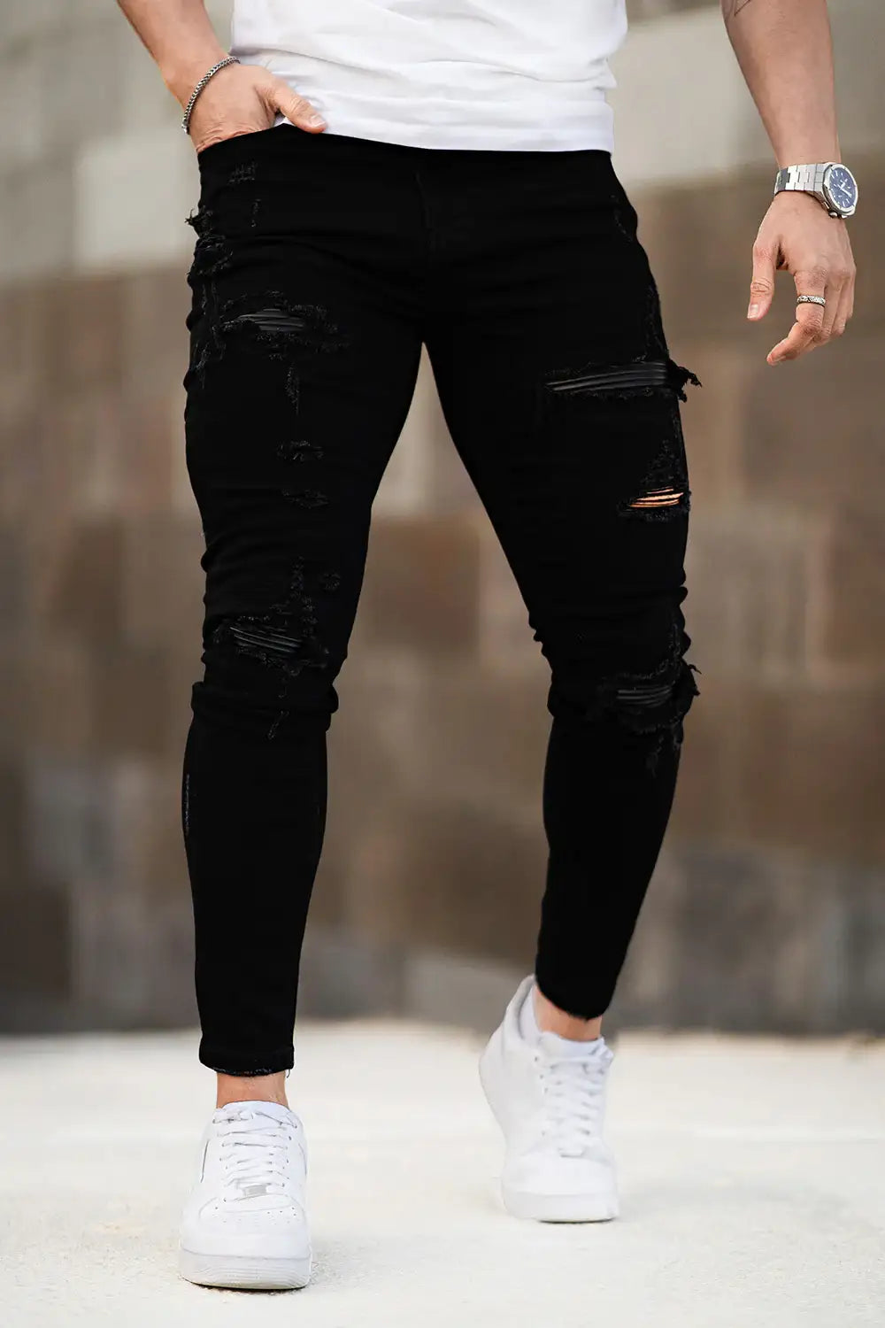 Exciting Black Ripped Skinny Jeans For Men Gallery