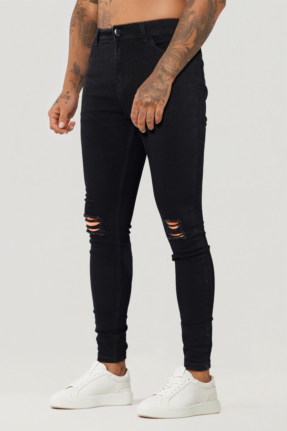 Skinny Jeans With Knee Rips | Mens Knee Ripped Skinny Jeans – GINGTTO